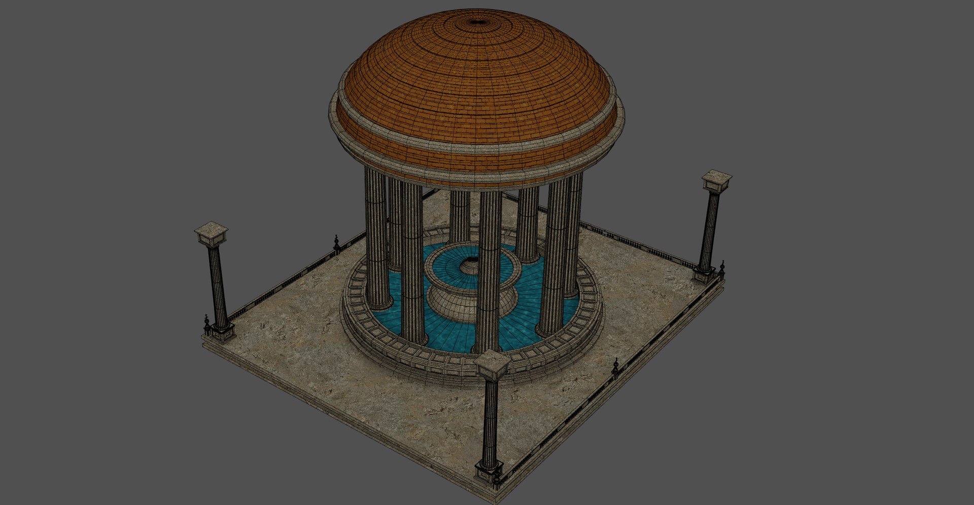 Free 3D Ancient Roman Fountain - TurboSquid 2326592