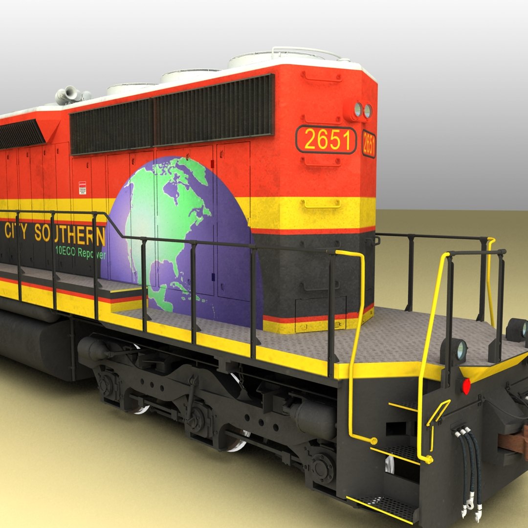 Emd Sd22eco Locomotive Engine Diesel 3d Max