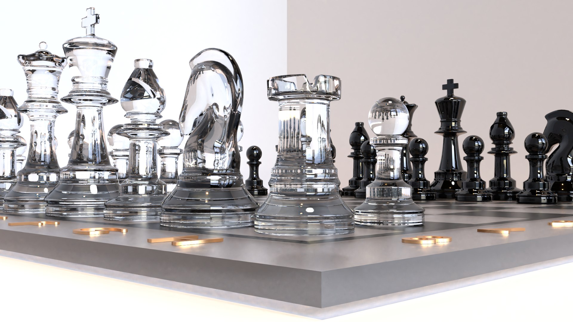3D Glass Chess Set - TurboSquid 1251159