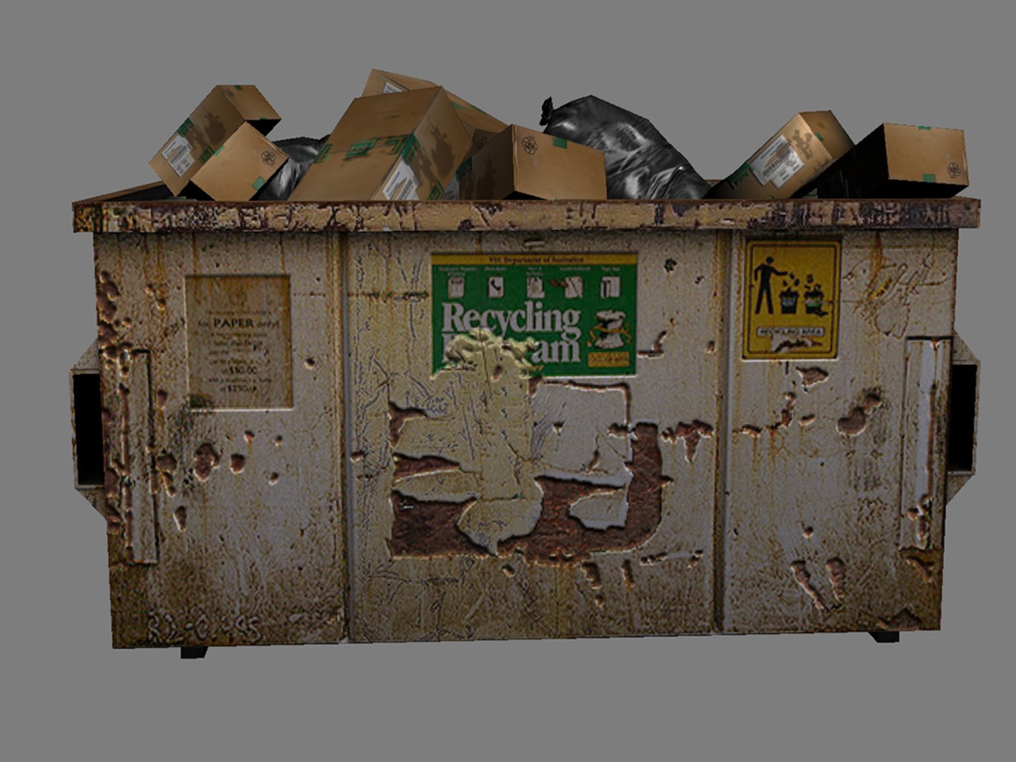 3d normal recycling bin