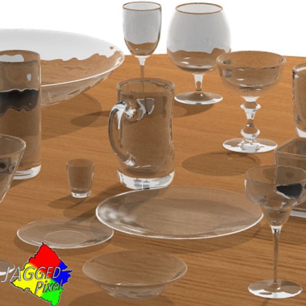 18 glass objects 3ds