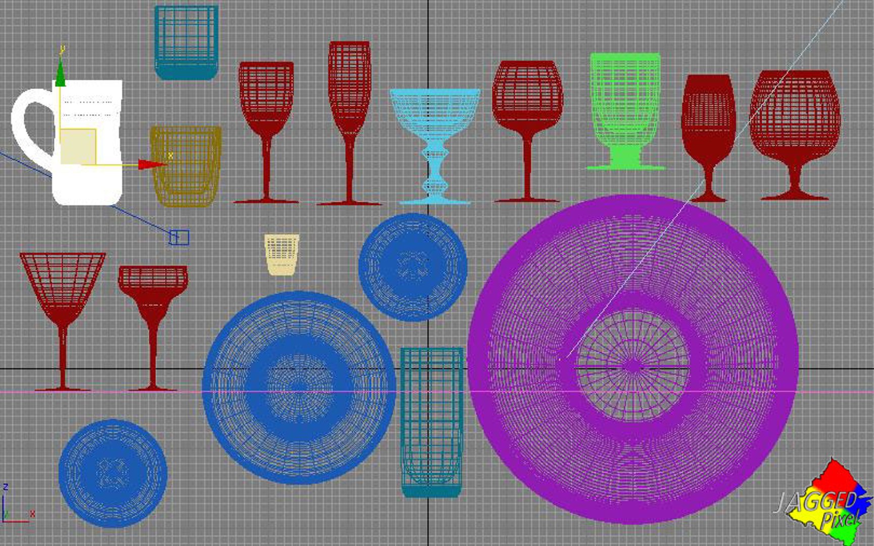 18 Glass Objects 3ds