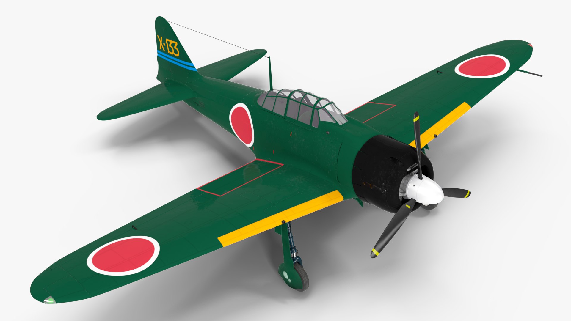 3D Model A6M Zero WWII Fighter Aircraft - TurboSquid 2292241