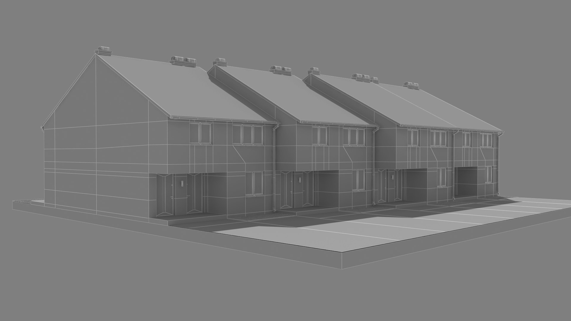 3D Model Terraced Houses - TurboSquid 2327429