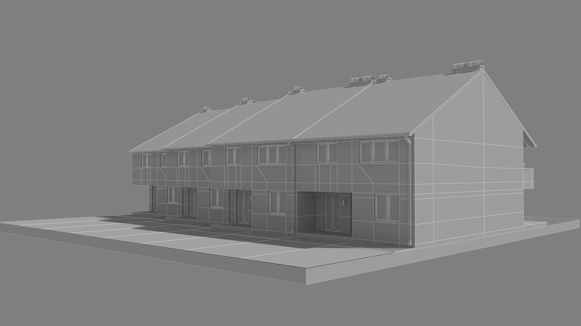 3D Model Terraced Houses - TurboSquid 2327429
