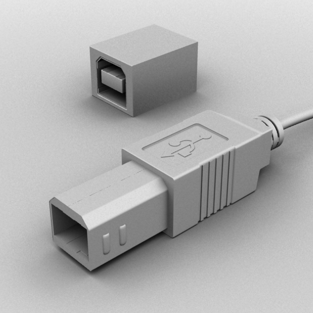 3d Usb Printer Female Connection Model