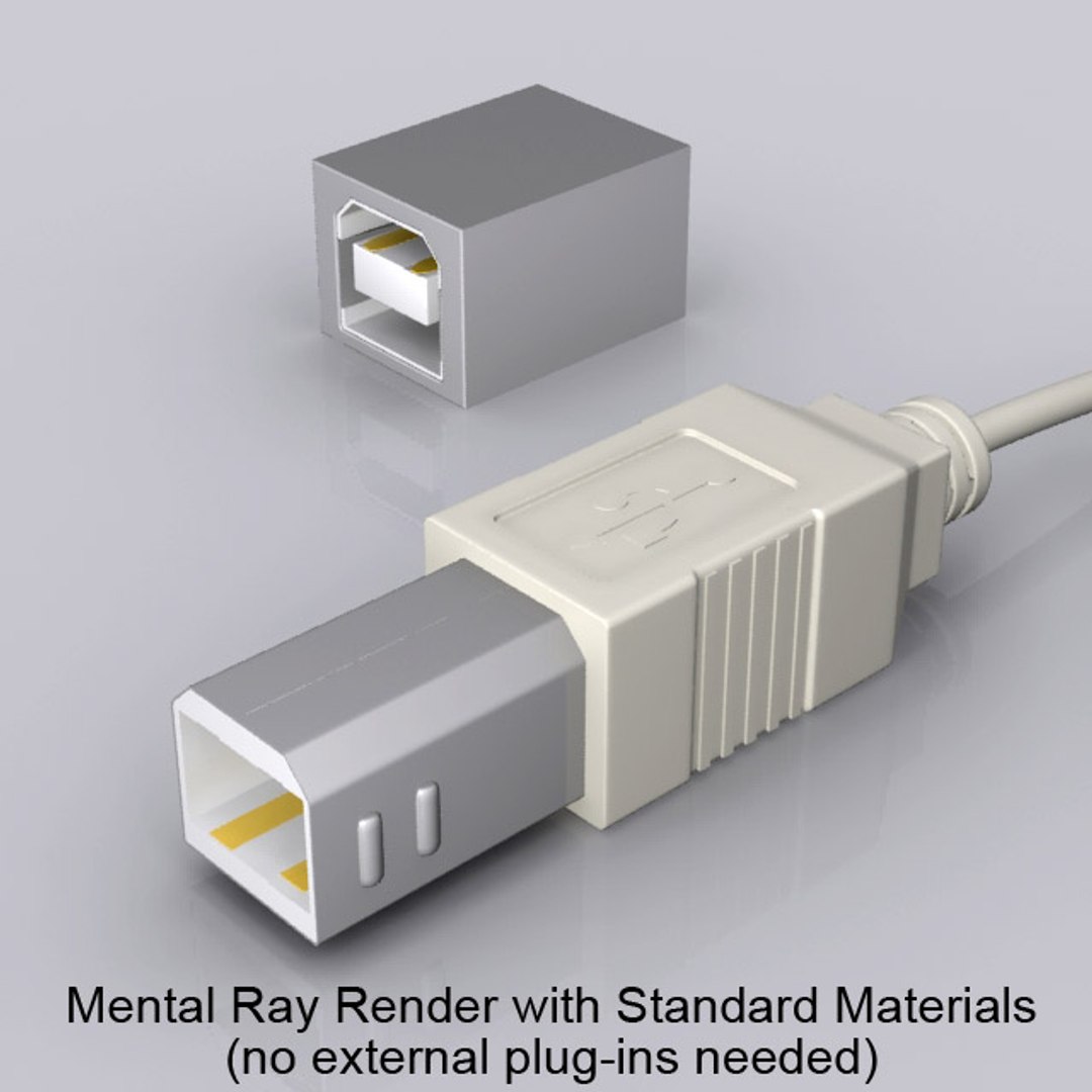 3d Usb Printer Female Connection Model