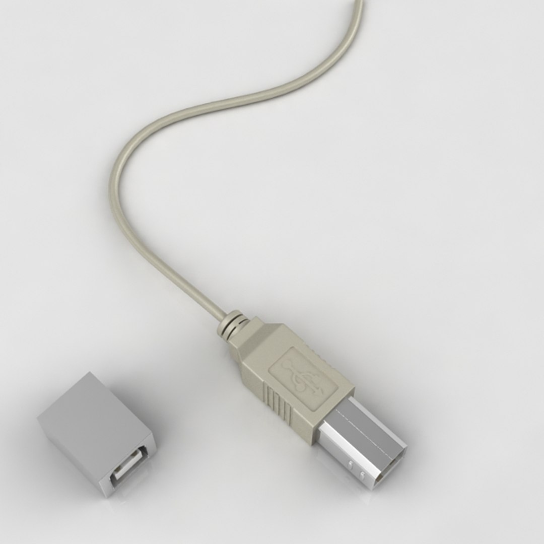 3d Usb Printer Female Connection Model
