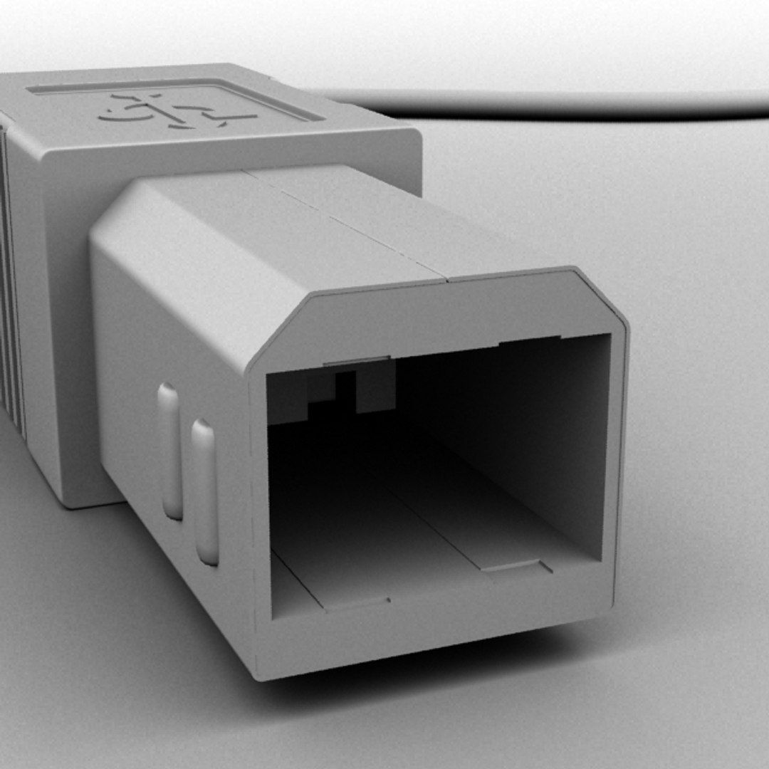 3d Usb Printer Female Connection Model
