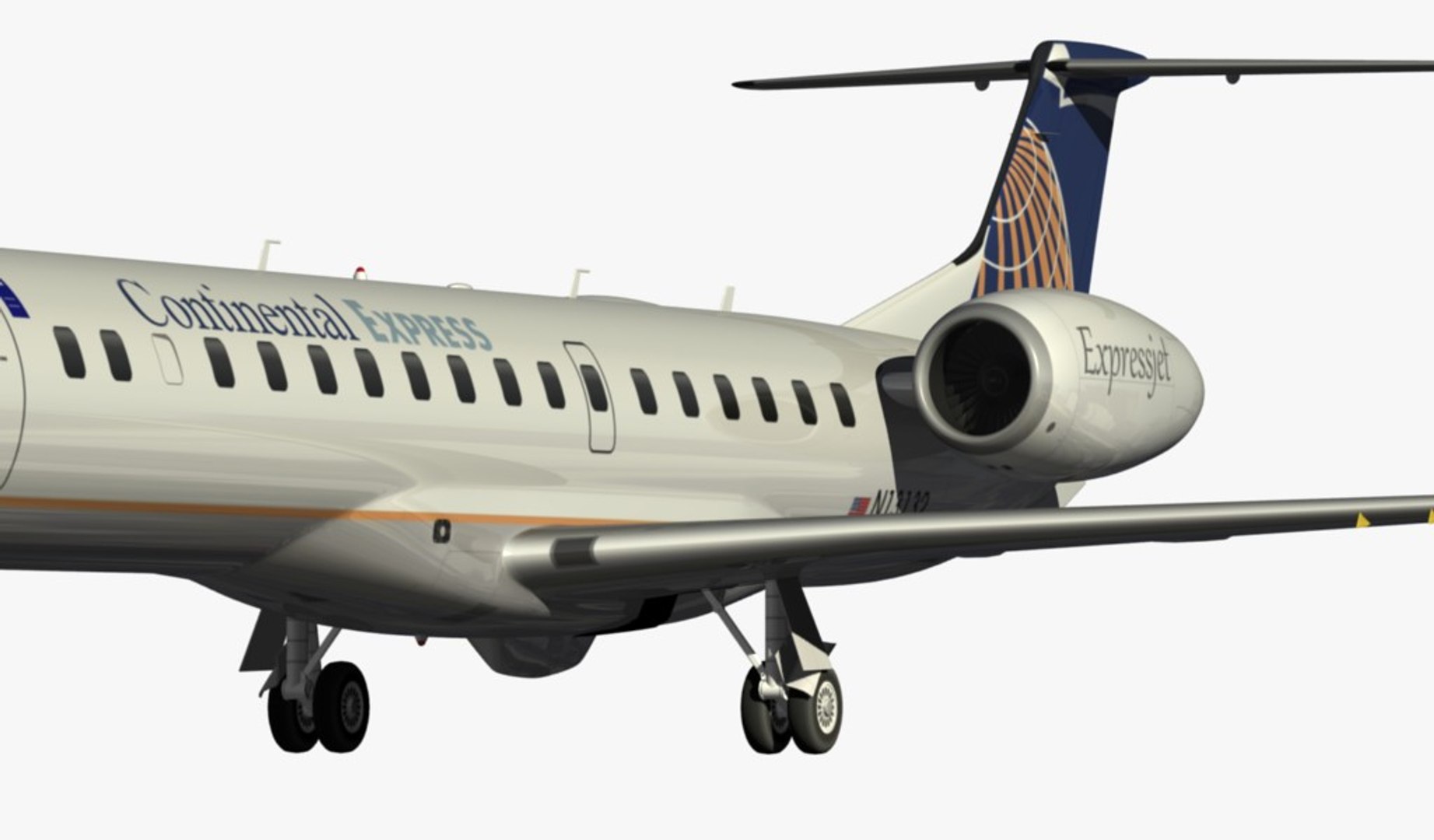 3d Model Embraer Erj-145xr