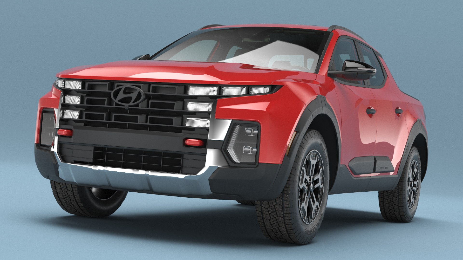 Vehicle Pickup Hyundai Santa Cruz Red Rigged For Cinema 4D 3D ...
