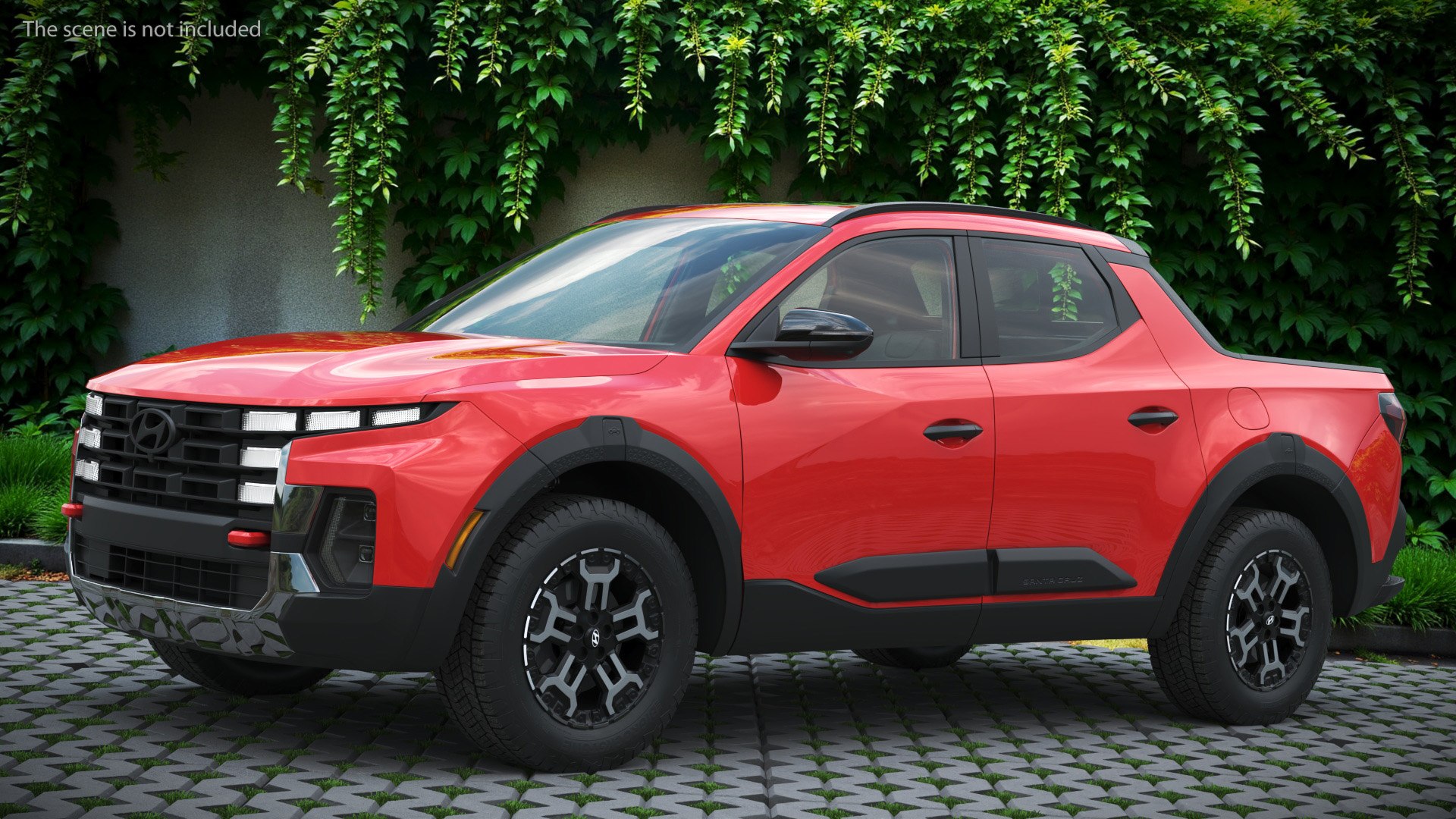 Vehicle Pickup Hyundai Santa Cruz Red Rigged For Cinema 4D 3D ...