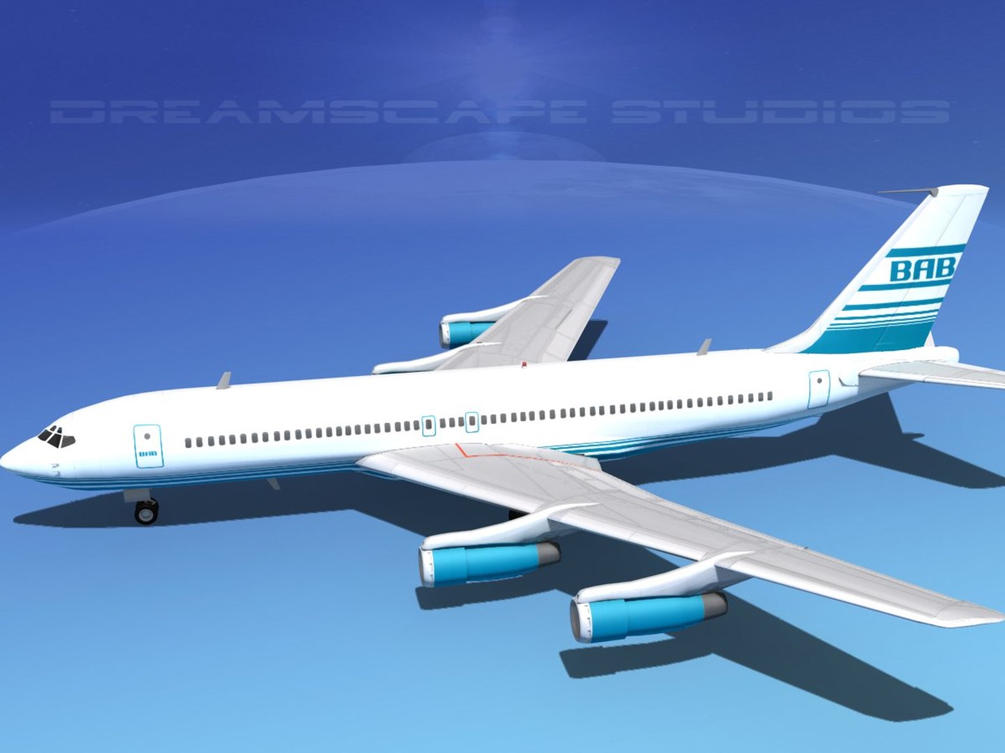 3d Model Of 707-320 Airlines Boeing 707