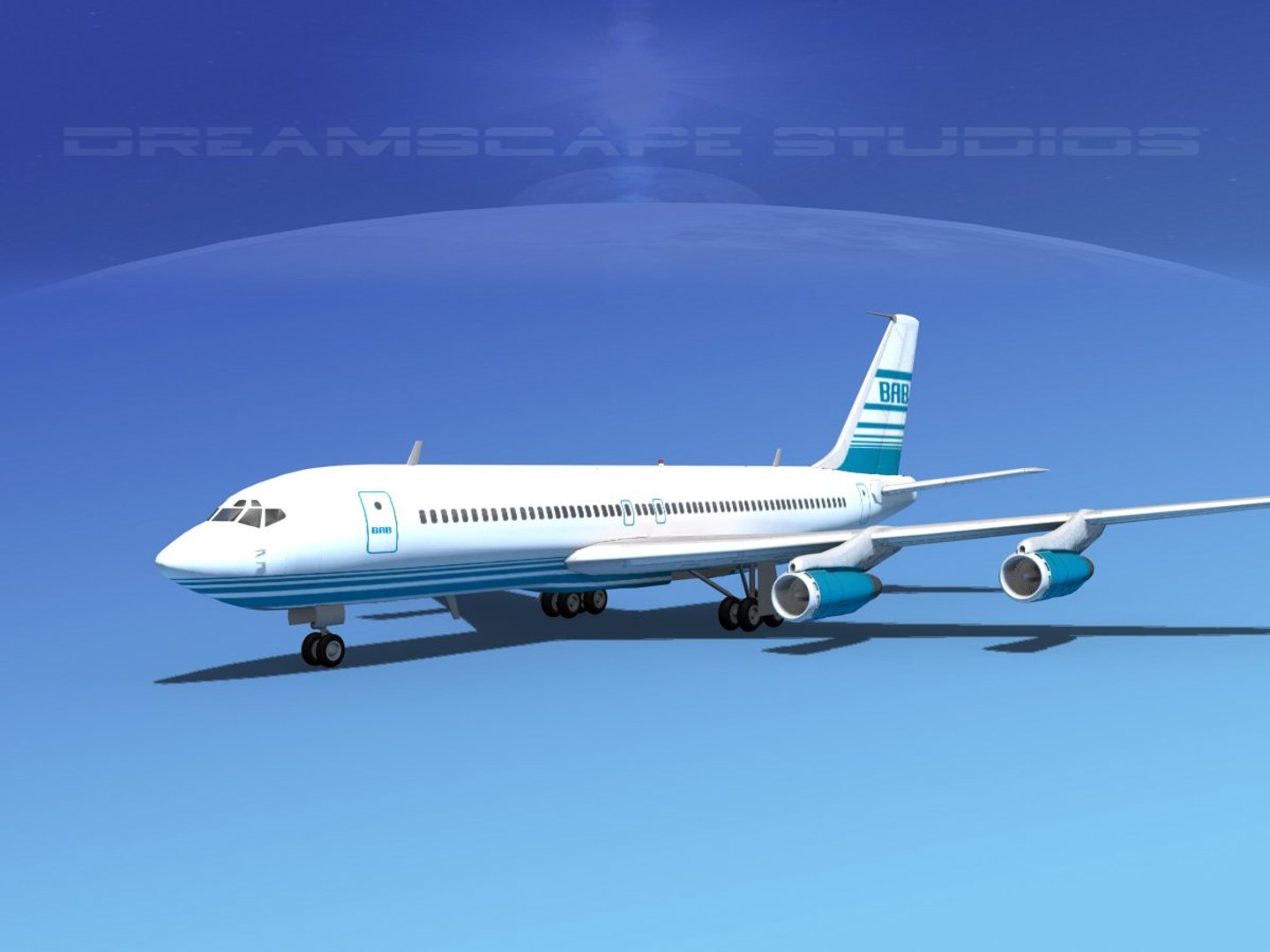 3d Model Of 707-320 Airlines Boeing 707