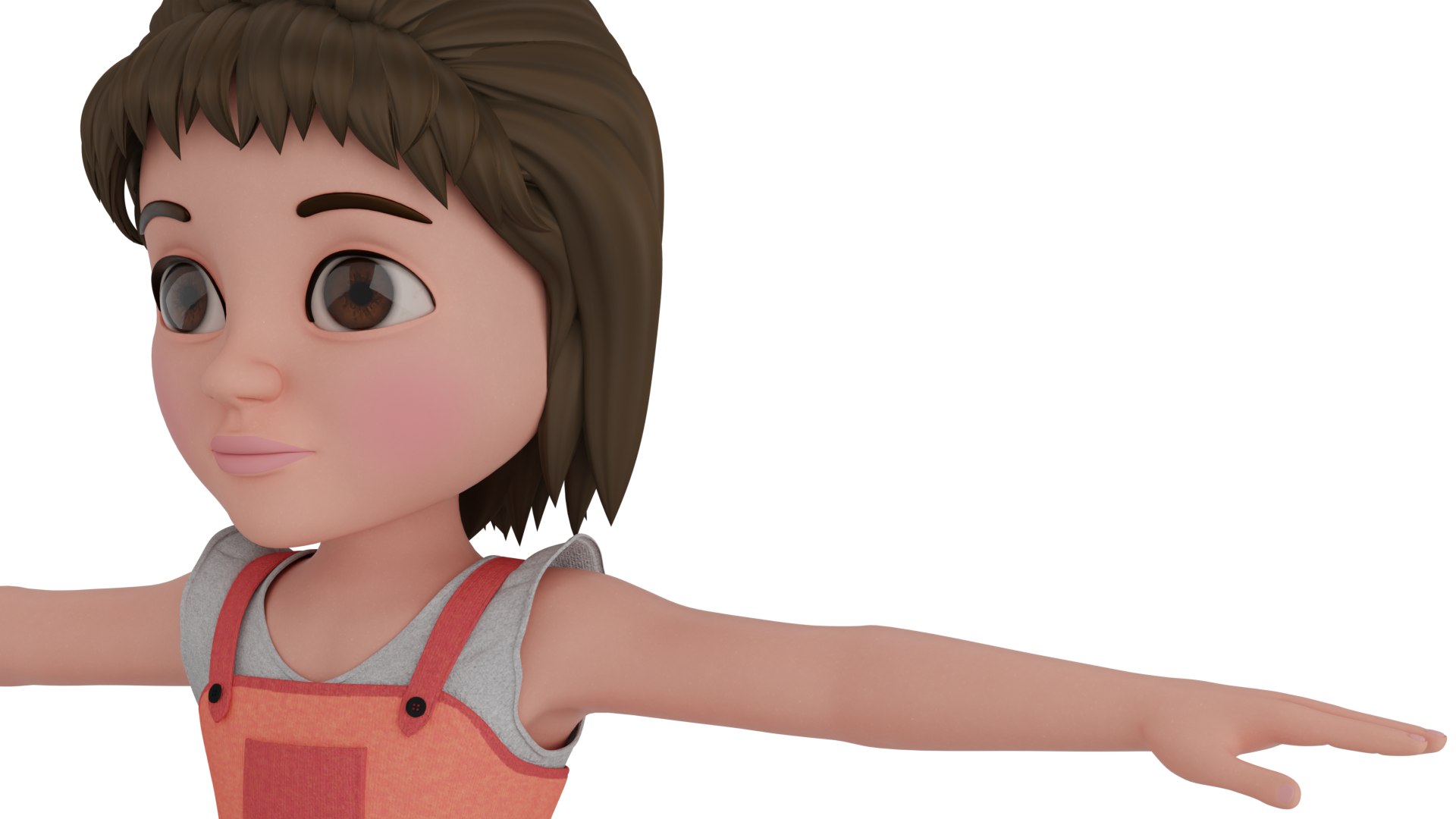 April Girl Cartoon Character 3D Model - TurboSquid 2519847