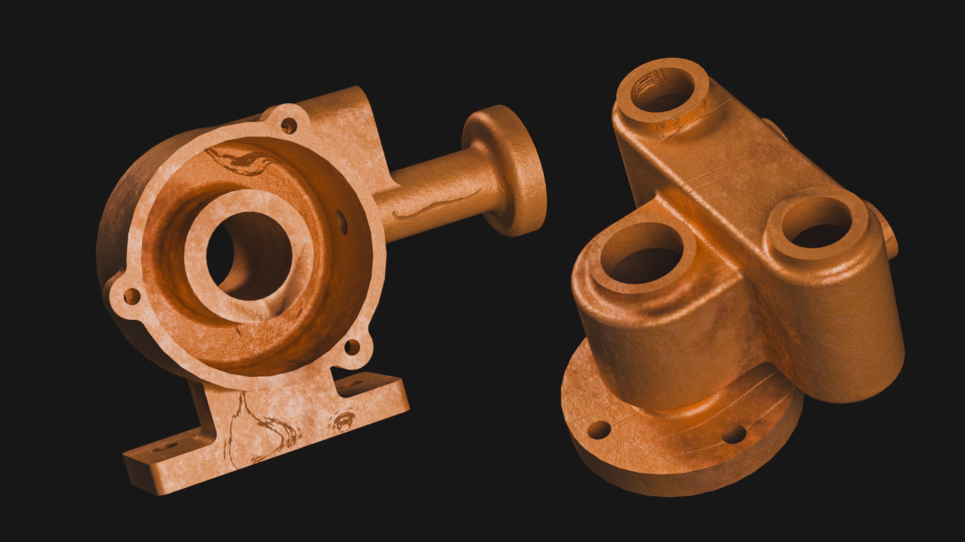 Building Blocks Kit Casted Parts Hard Surface COPPER V9 Model ...