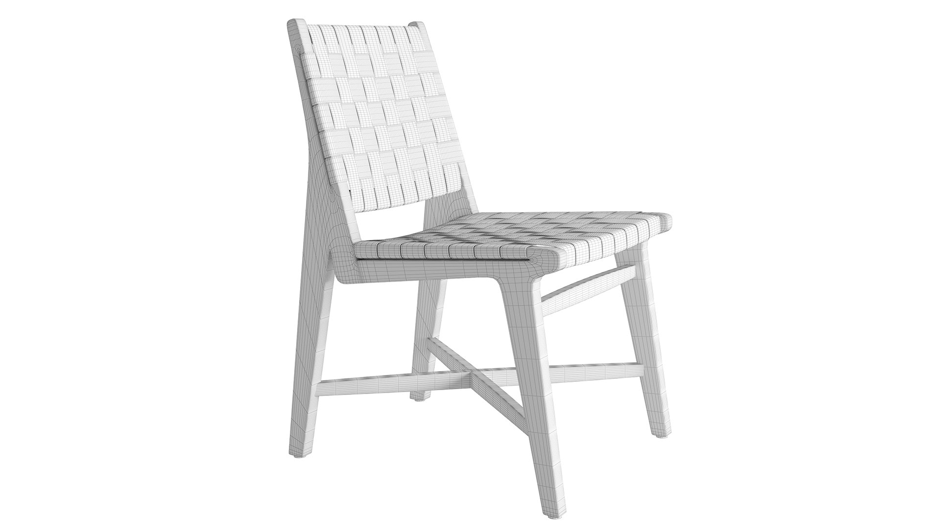 Taj White Woven Leather Dining Chair 3D - TurboSquid 1764314