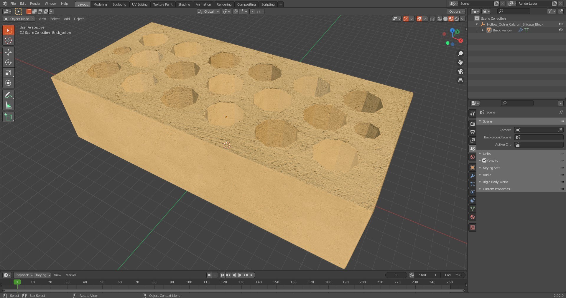 3D Hollow Ochre Calcium Silicate Block Model - TurboSquid 2145491