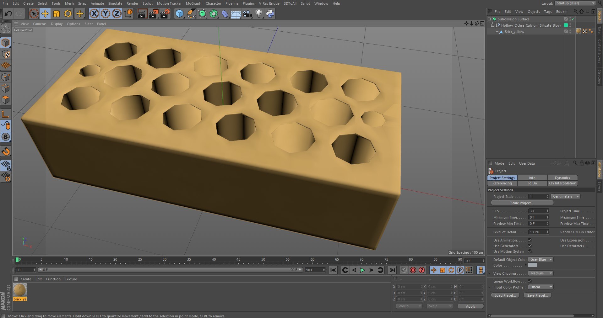 3D Hollow Ochre Calcium Silicate Block Model - TurboSquid 2145491