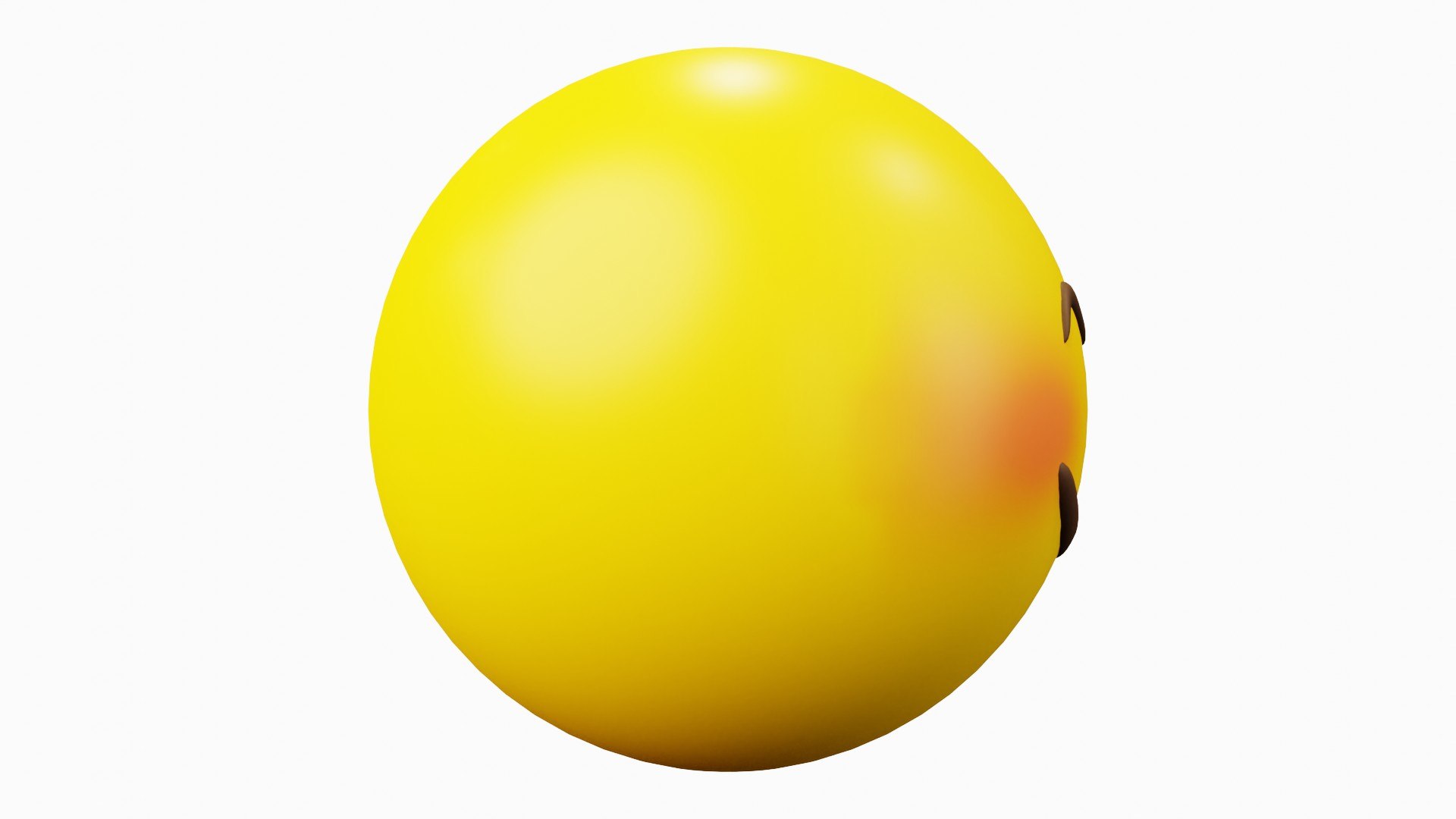 Blushing Smile Yellow Ball Emoticon Emoji Or Smiley 3D Model ...