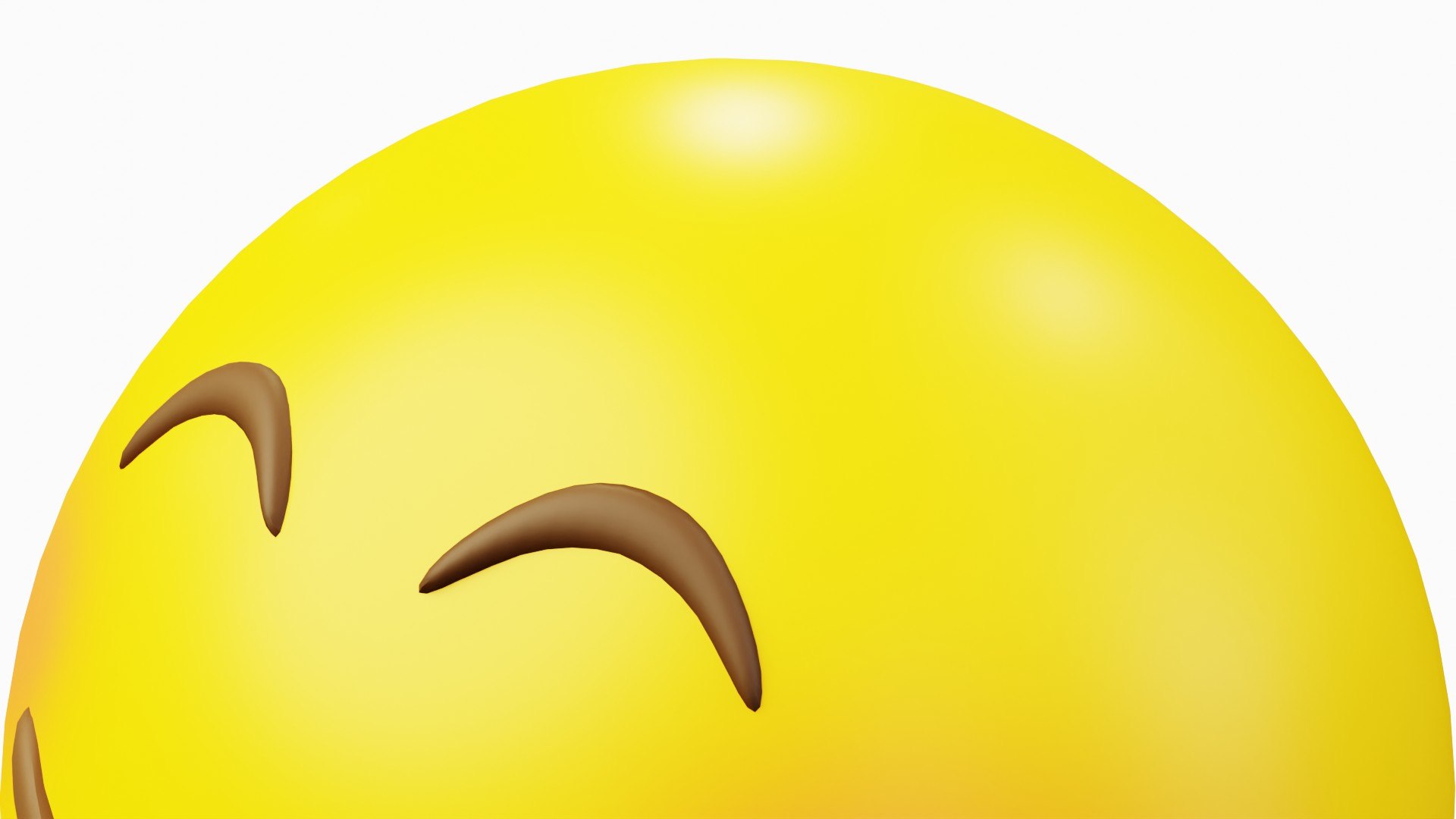 Blushing Smile Yellow Ball Emoticon Emoji Or Smiley 3D Model ...