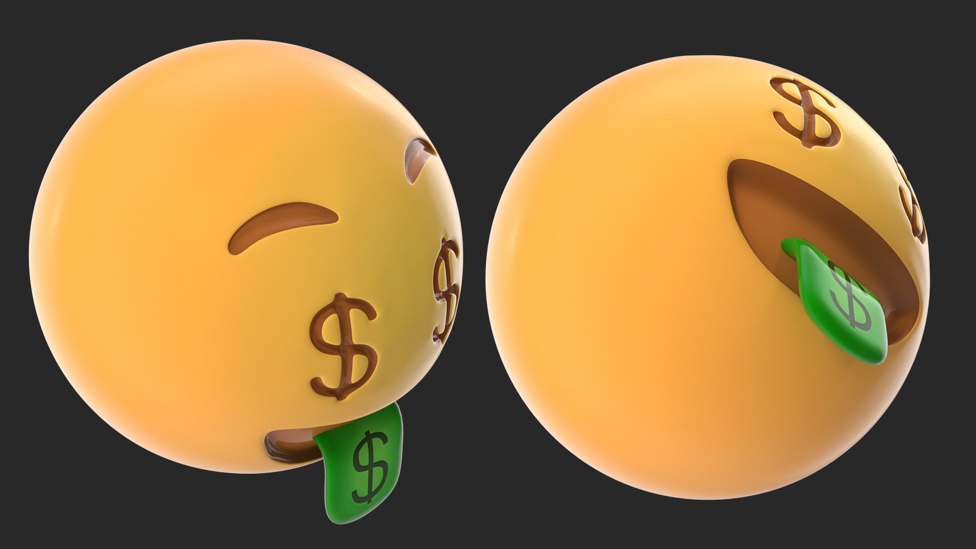 3D Model Money Face Emoji - TurboSquid 1533408