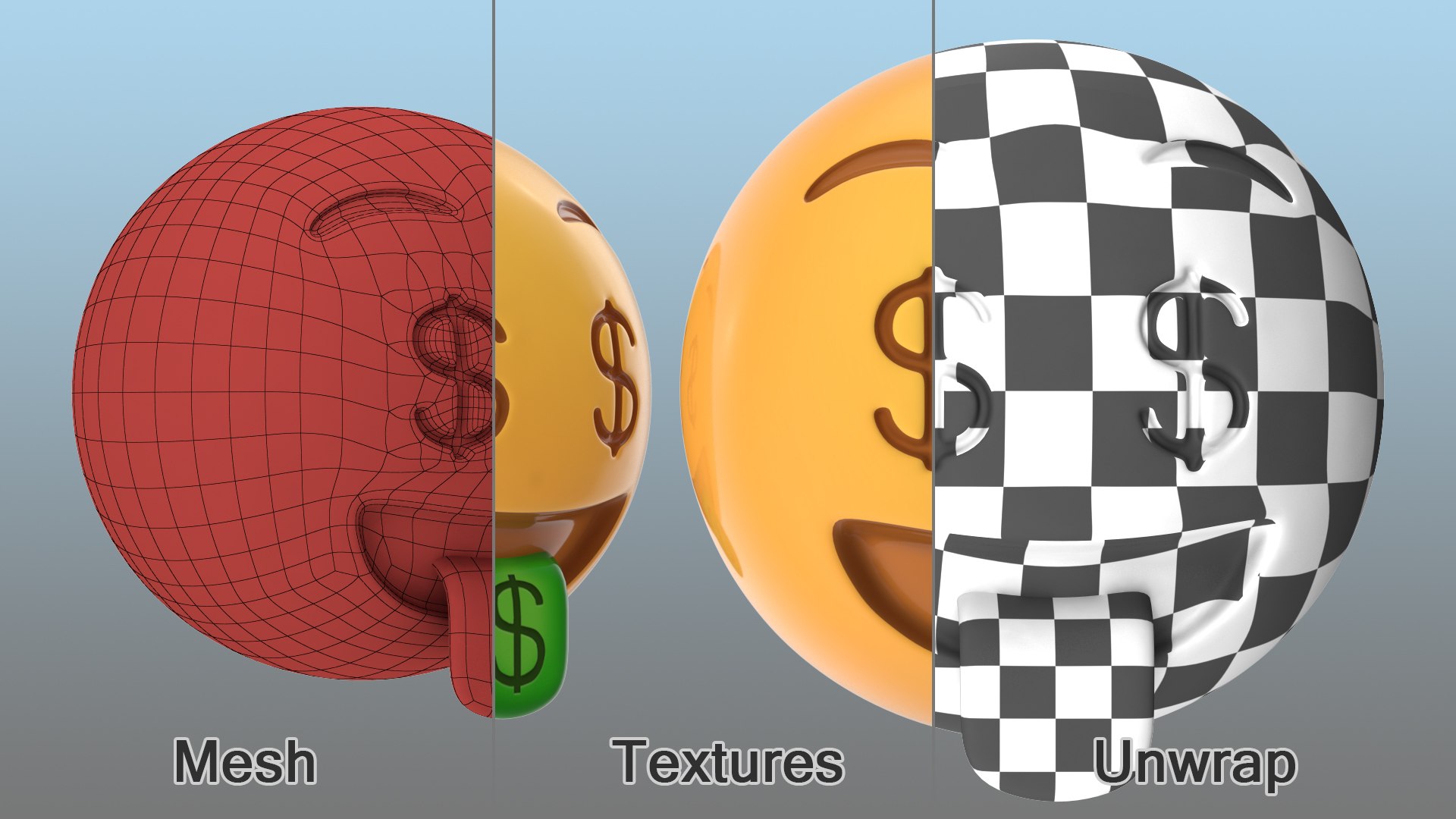 3D Model Money Face Emoji - TurboSquid 1533408