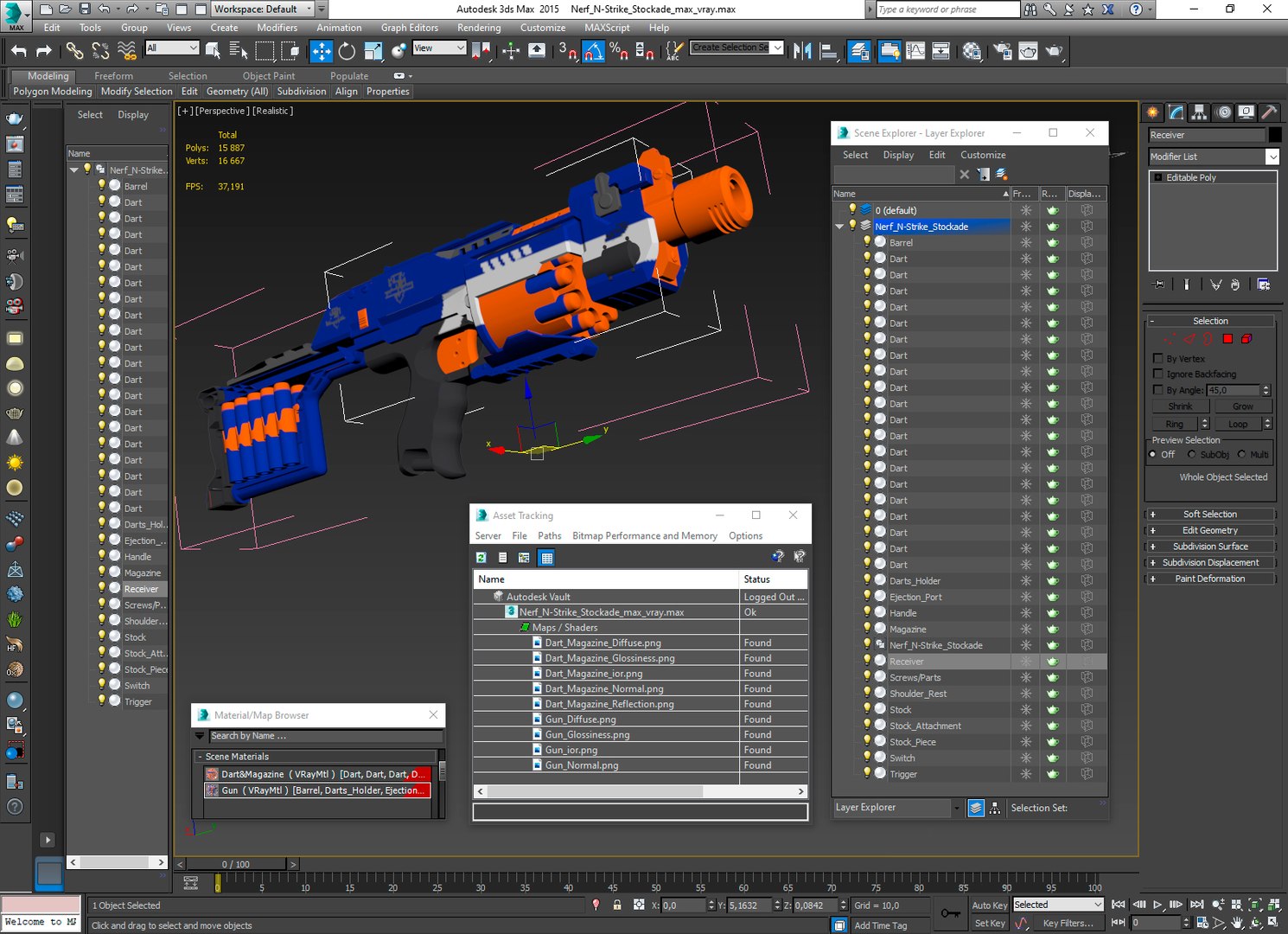 3D model Nerf N-Strike Stockade - TurboSquid 1918482