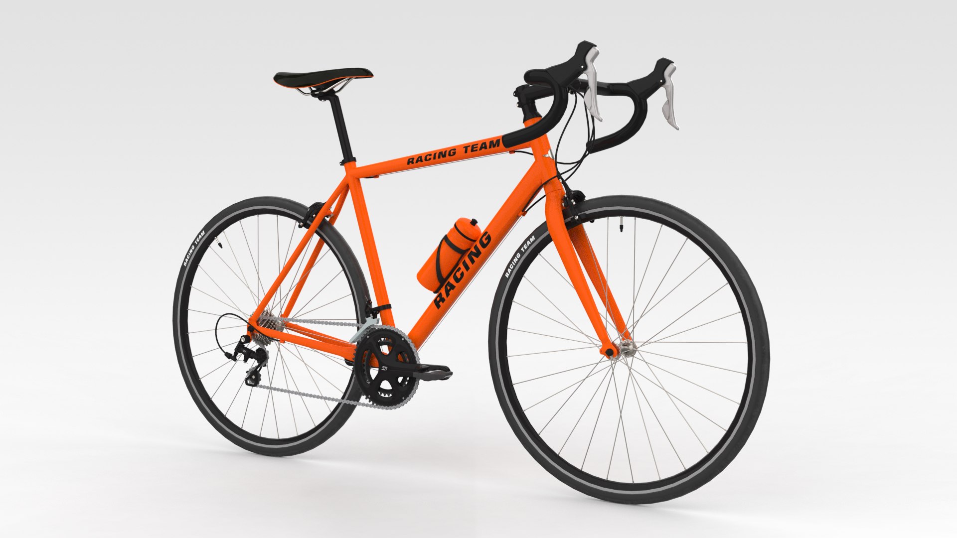 3D Racing Bicycle - Orange Model - TurboSquid 1837027