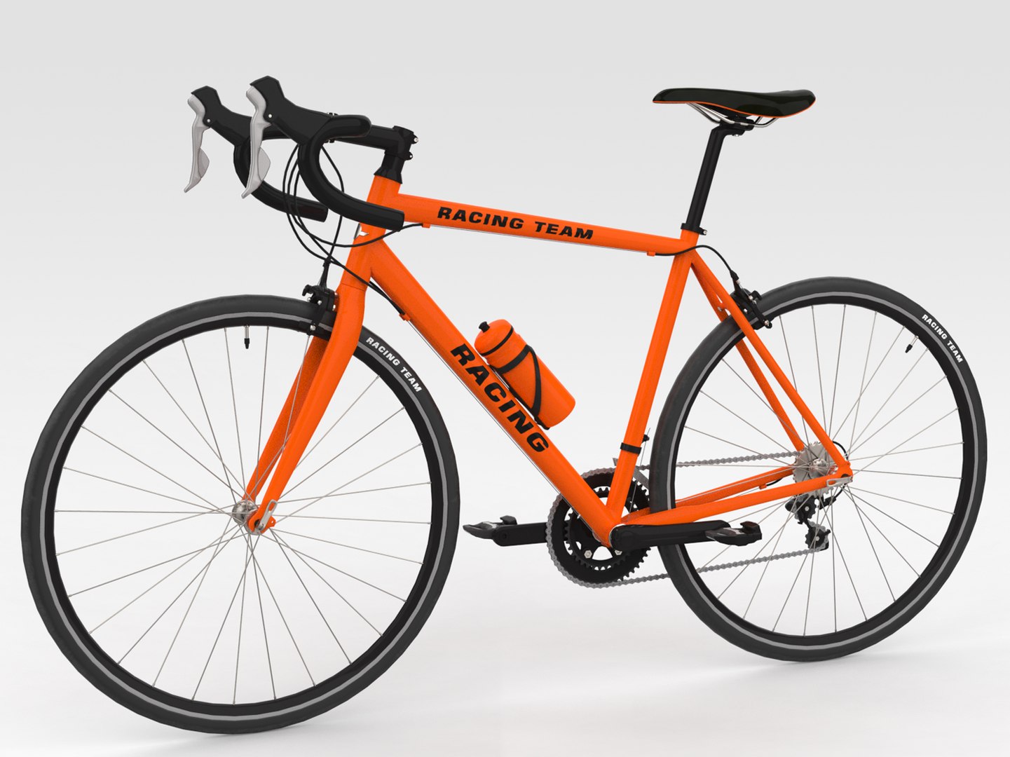 3D Racing Bicycle - Orange Model - TurboSquid 1837027