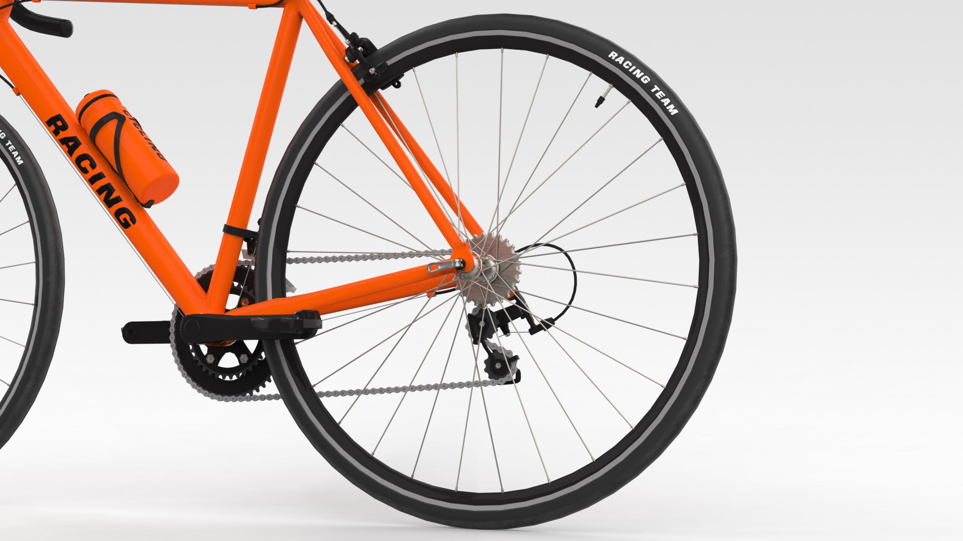 3D Racing Bicycle - Orange Model - TurboSquid 1837027