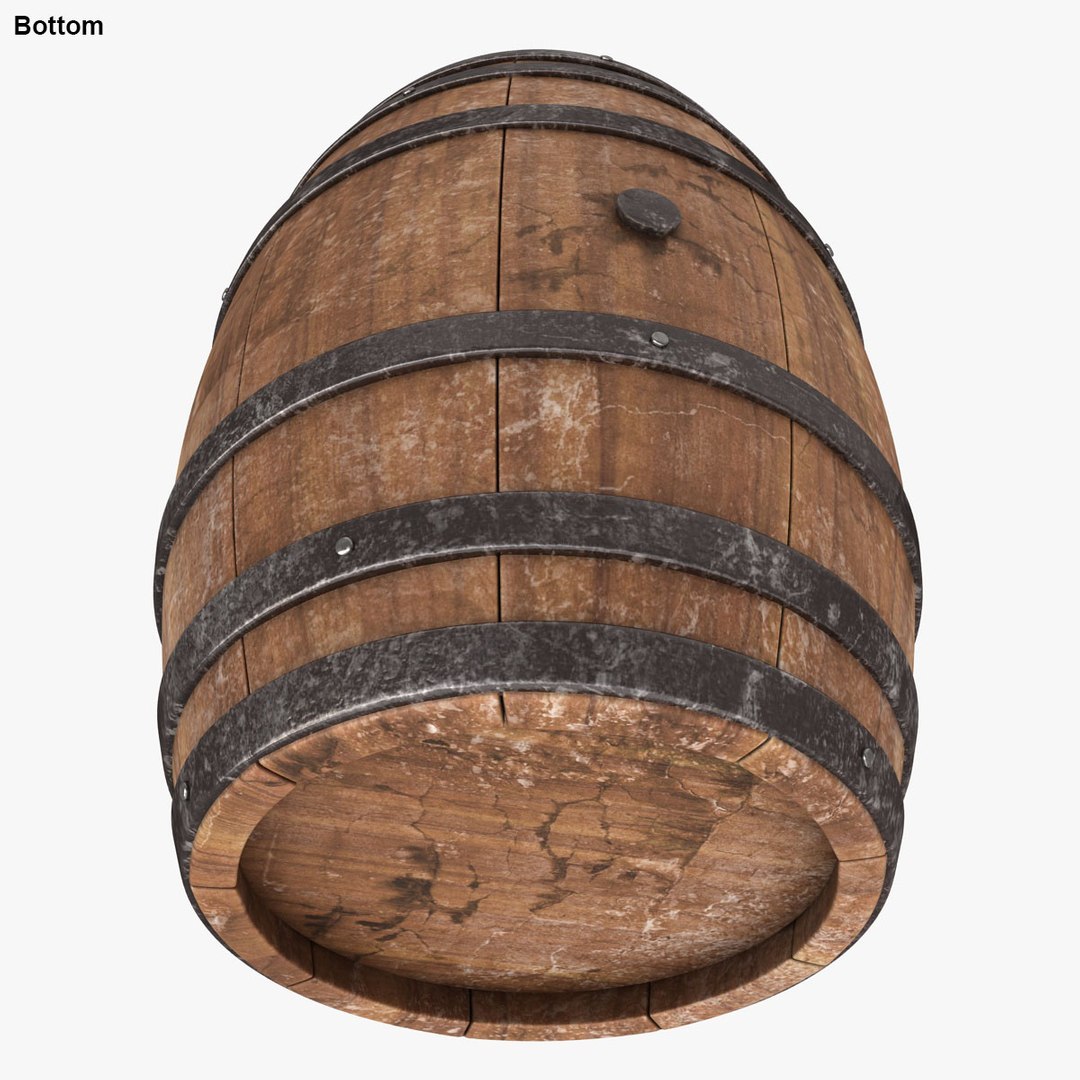3d model realistic barrel old
