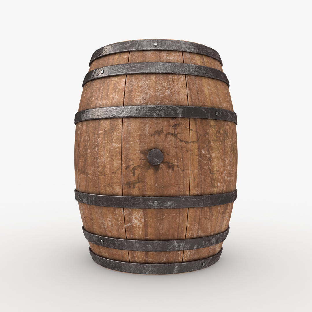 3d model realistic barrel old