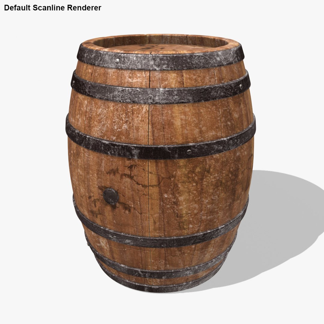 3d model realistic barrel old