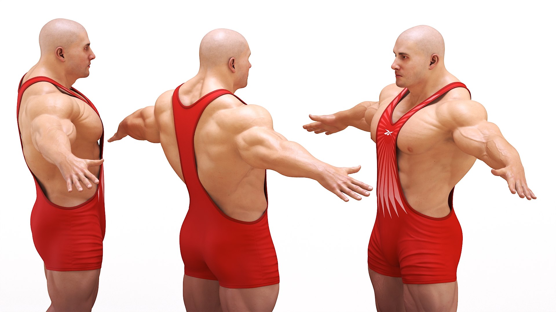 Athletic Strong Male In Reebok Red Leotard Rigged 3D Model - TurboSquid ...