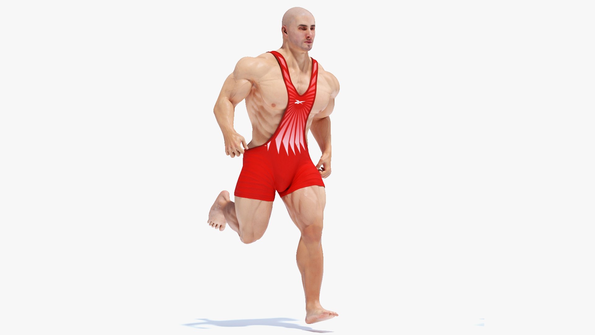 Athletic Strong Male In Reebok Red Leotard Rigged 3D Model - TurboSquid ...