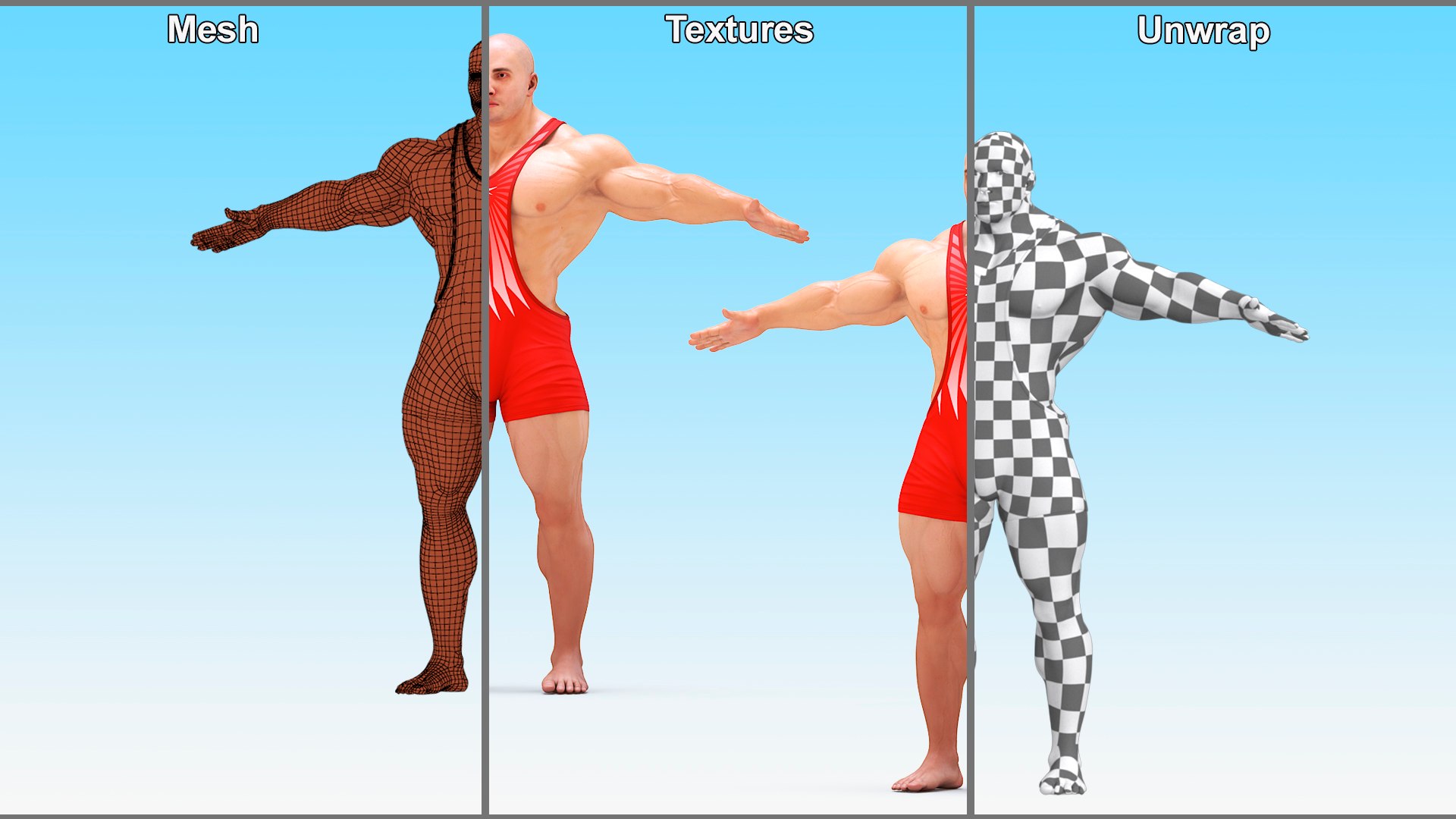 Athletic Strong Male In Reebok Red Leotard Rigged 3D Model - TurboSquid ...