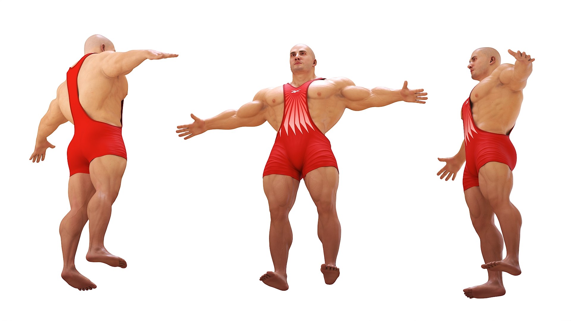 Athletic Strong Male In Reebok Red Leotard Rigged 3D Model - TurboSquid ...