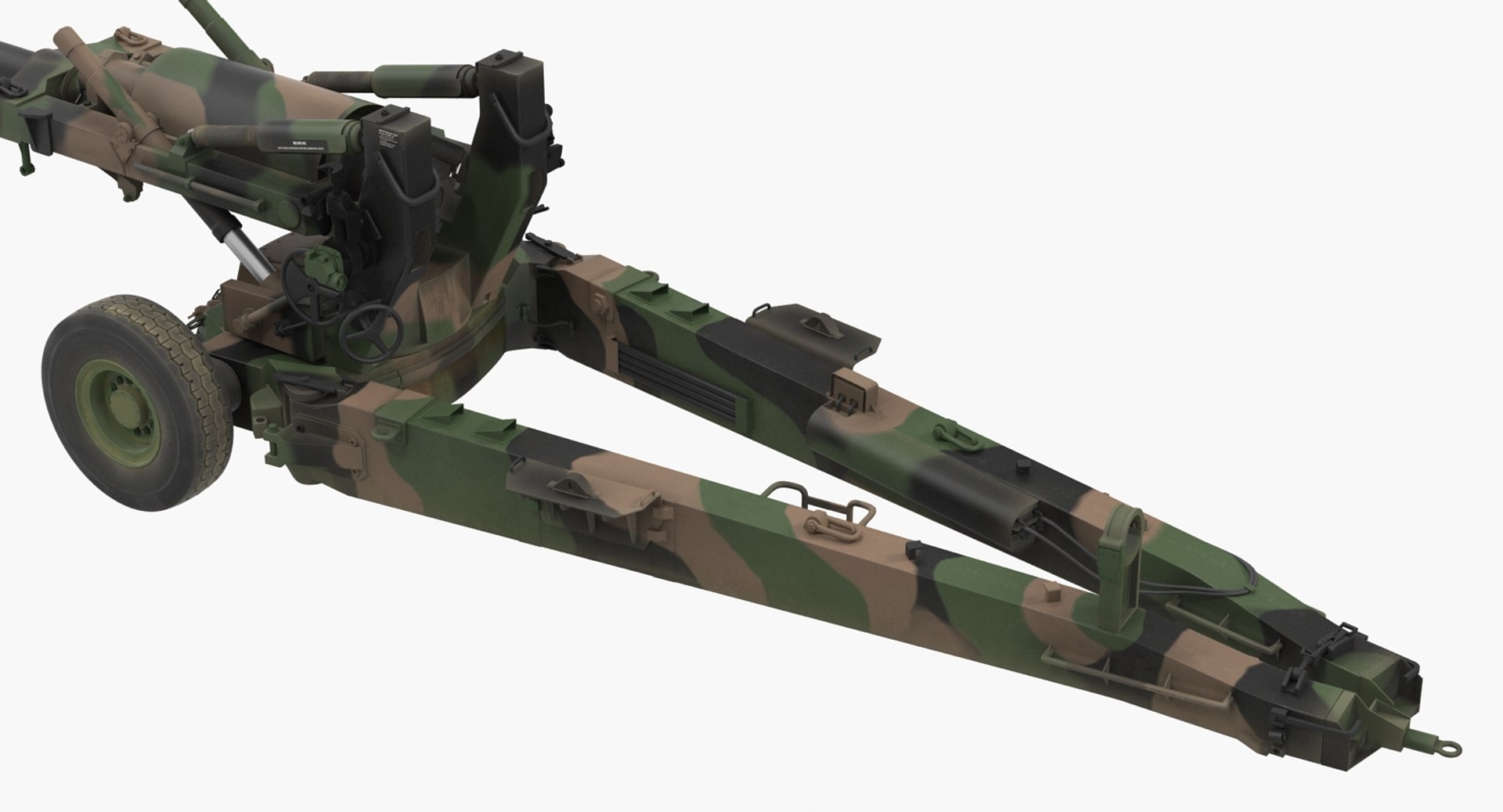 Towed Howitzer M198 Rigged Model - TurboSquid 1259887