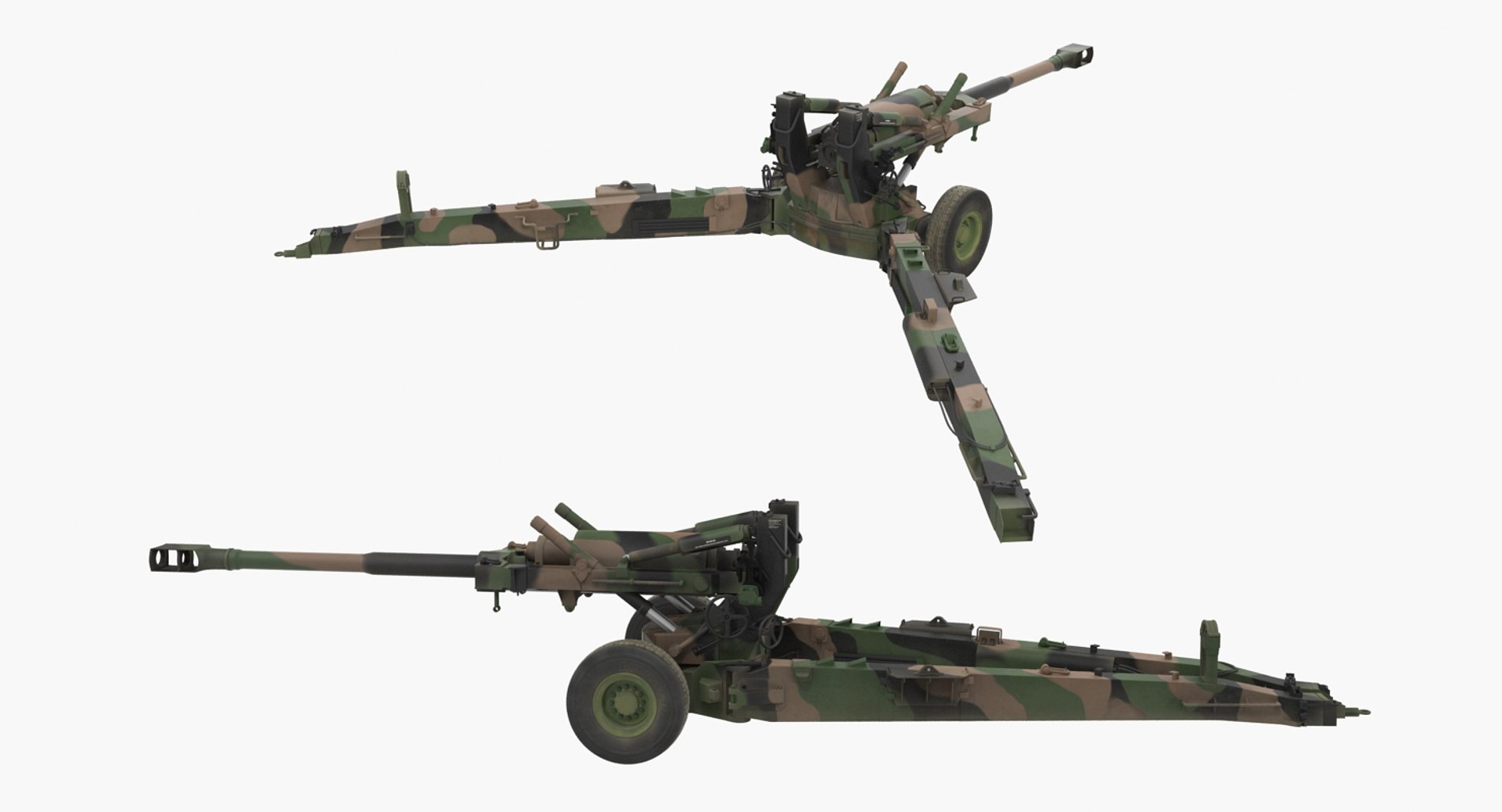 Towed Howitzer M198 Rigged Model - TurboSquid 1259887