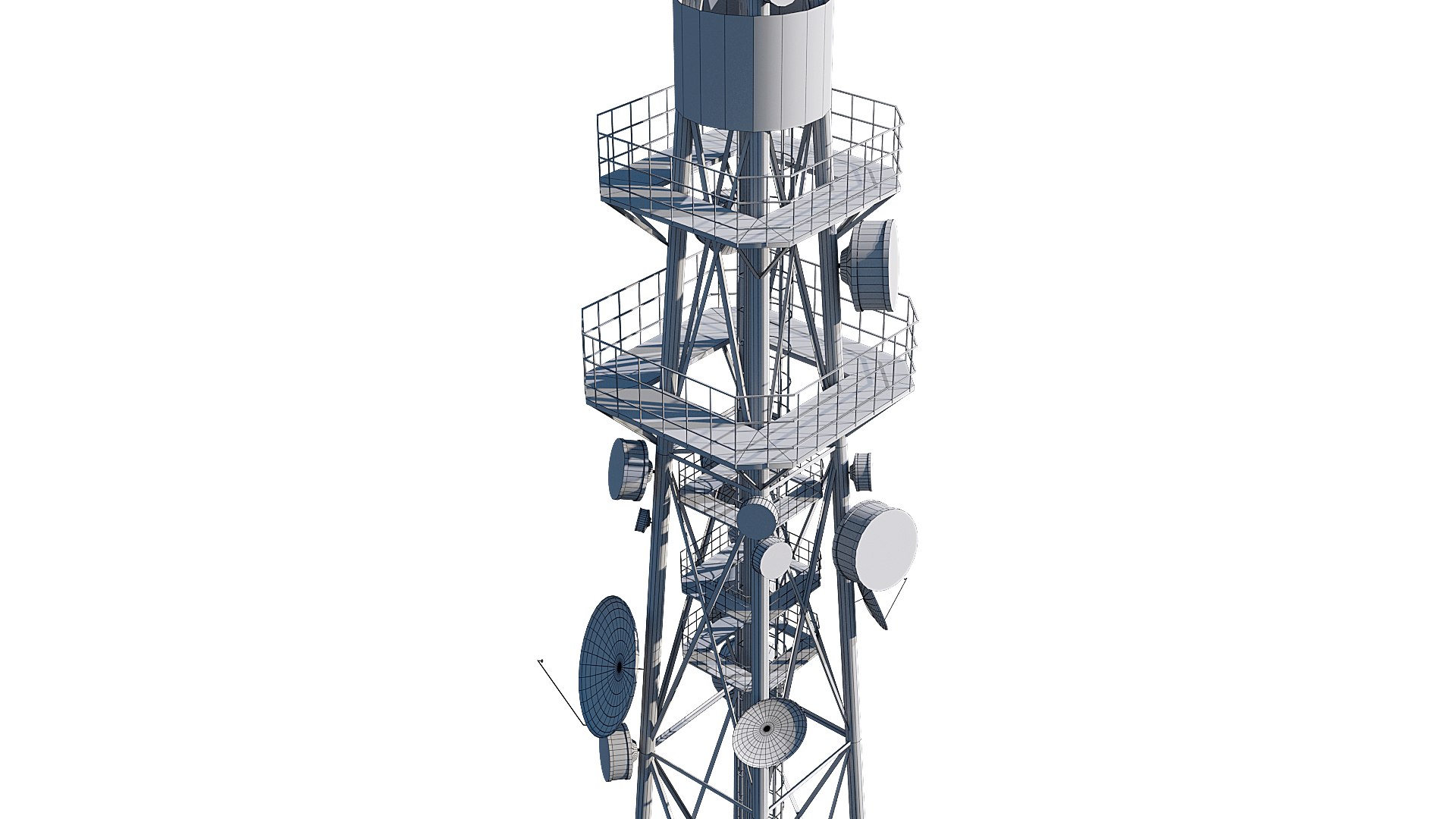 3D Telecommunication Cell Tower - TurboSquid 1711524