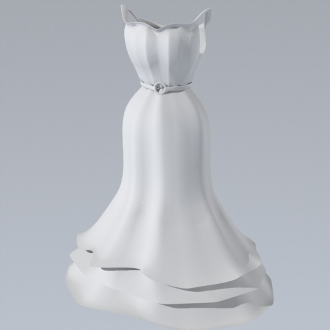 dress ruffled 3d obj