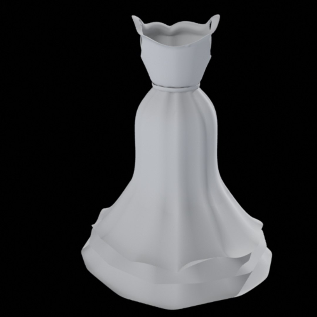 dress ruffled 3d obj