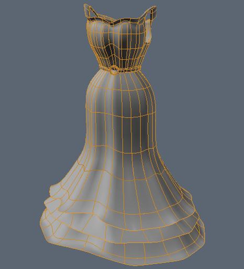 dress ruffled 3d obj