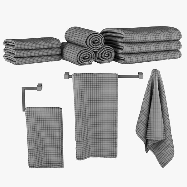 Bath towel set model - TurboSquid 1900130