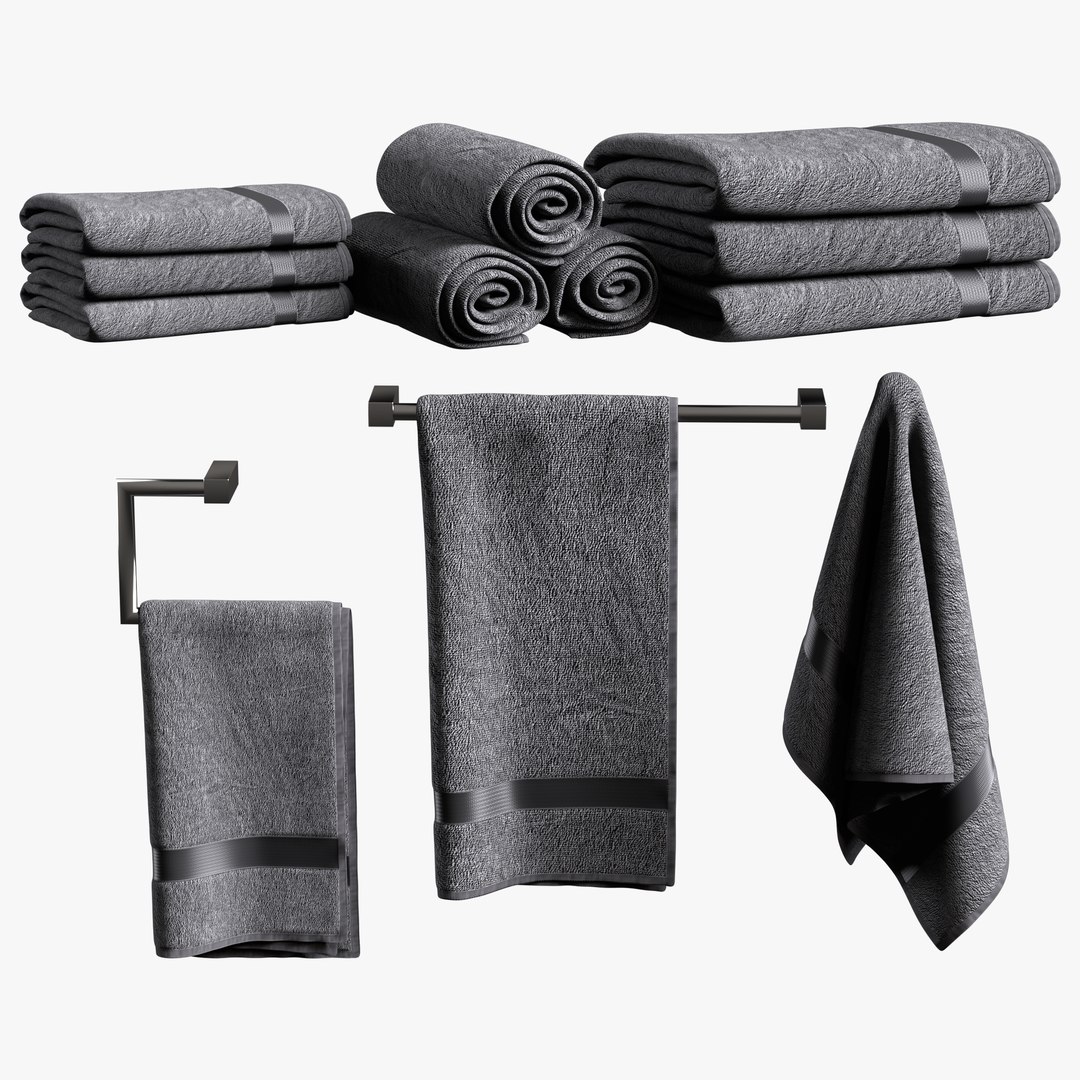 Bath towel set model - TurboSquid 1900130