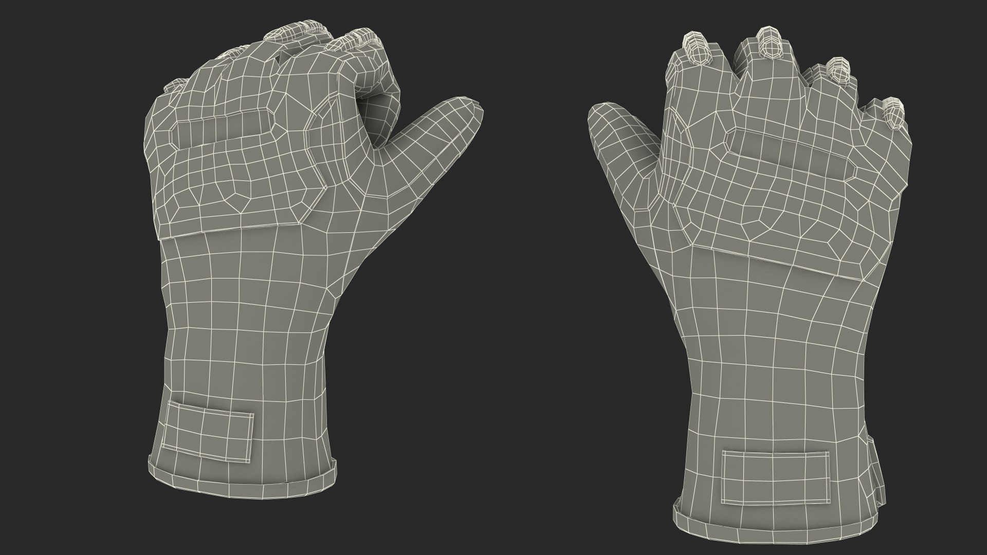 Safety Leather Neoprene Gloves With Knuckle Guards Rigged 3D Model ...