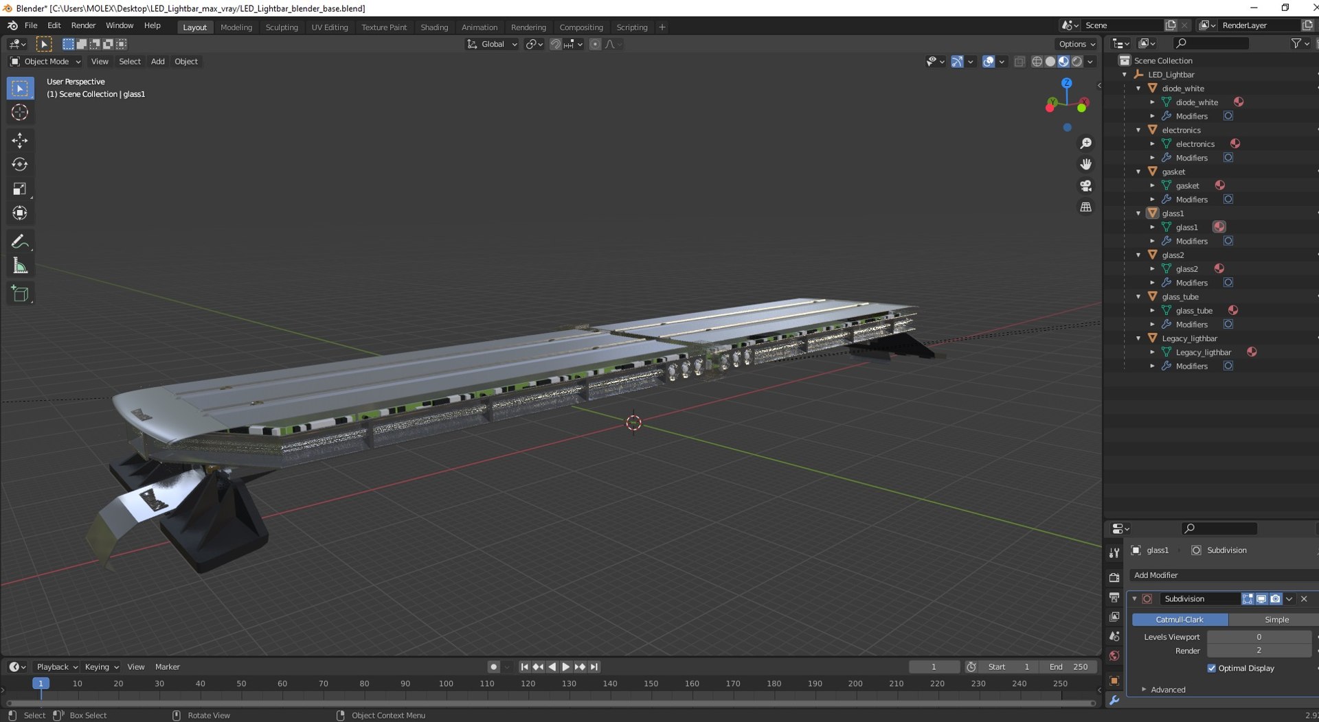 3D LED Lightbar Model - TurboSquid 2229365