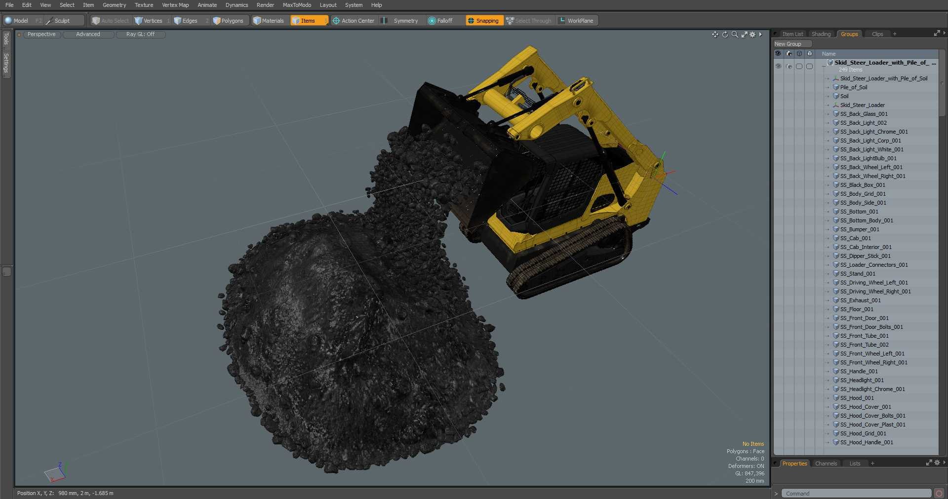 3D Skid Steer Loader With Pile Of Soil Model - TurboSquid 2373185