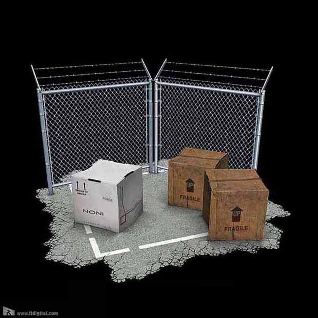 Urban Box Fence Container 3d Model